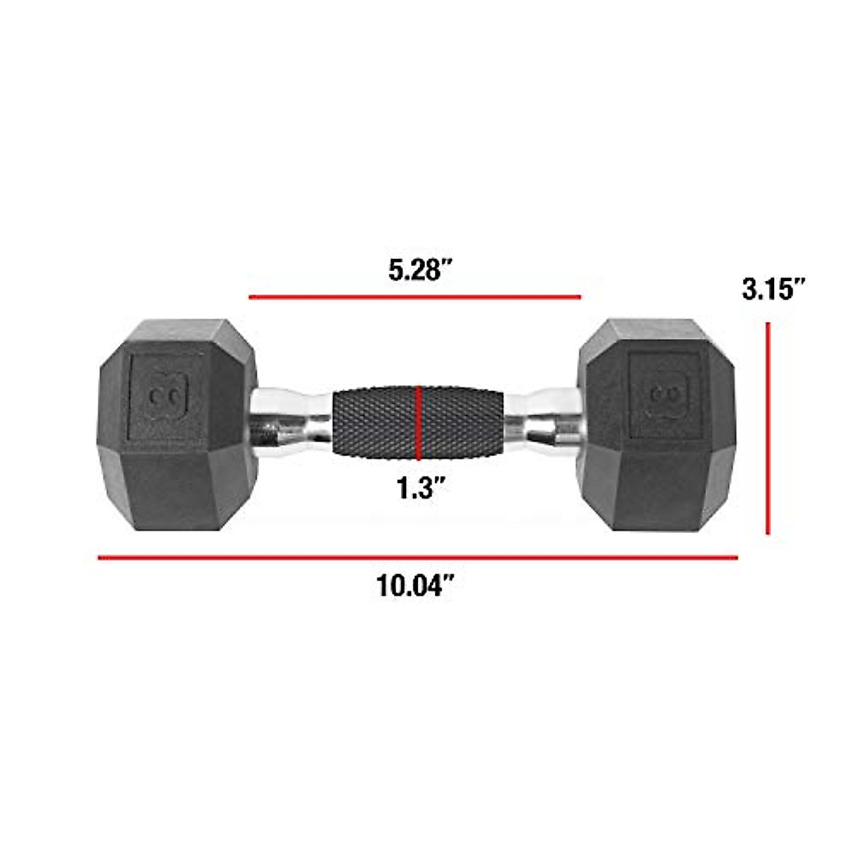 CAP Barbell Coated Dumbbell Weights with Padded Grip, 8-Pound, Black