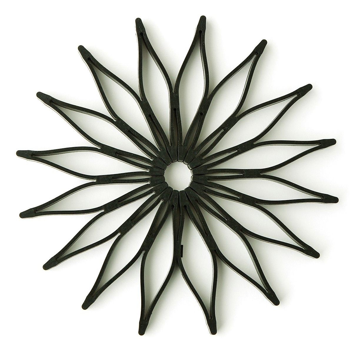 Spice Ratchet Blossom Multi-Use Silicone Trivet, Black