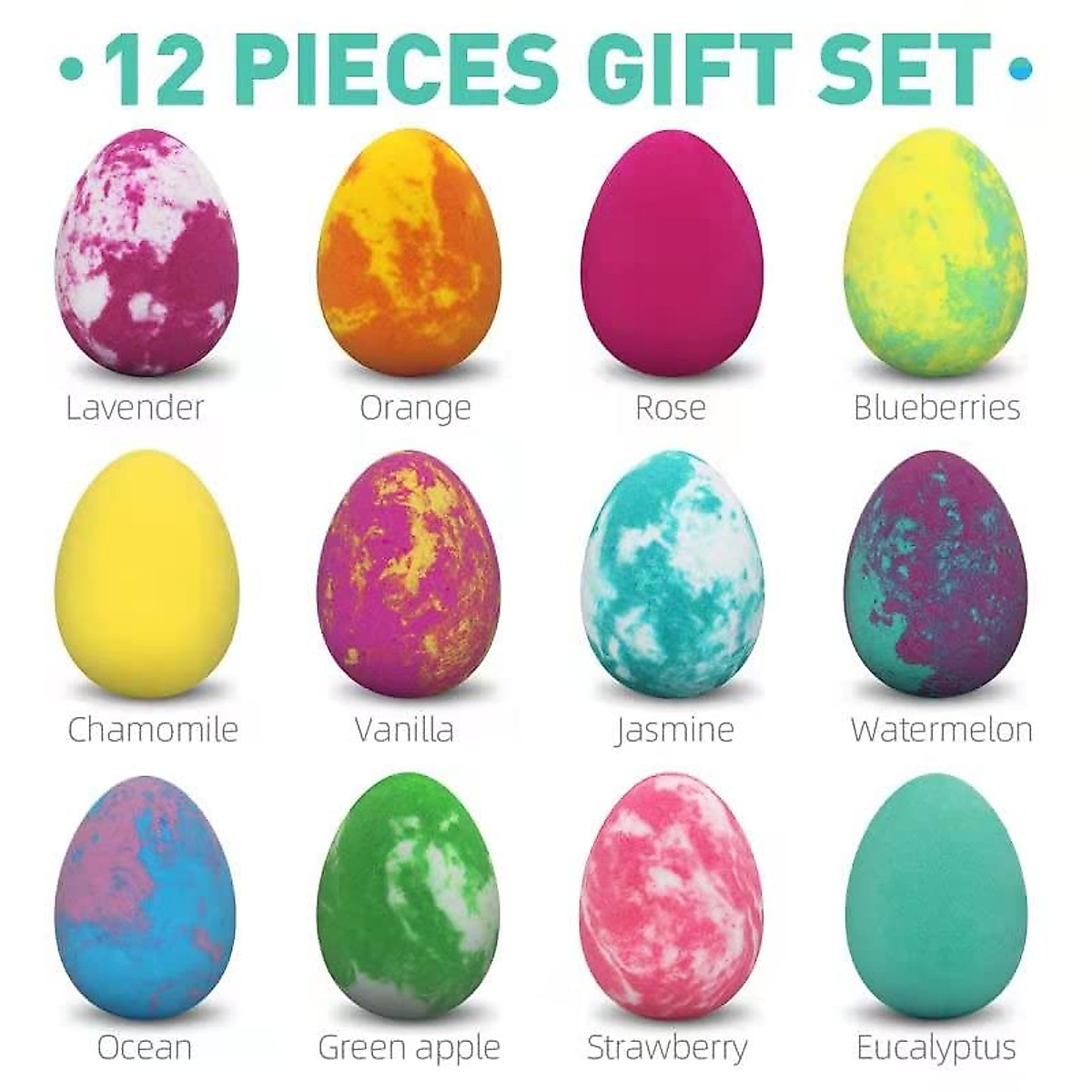 Bath Bombs for Kids with Toys Surprise Inside, Kids Bath Bombs Gift for Birthday Christmas, 12 Pcs Children Bubble Bath Fizz Dino Egg Gift Set for Mother Day and Party Favor for Girls and Boys