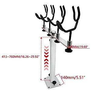 Mojiate Made PVC Coated Fishing Rod Holder Aluminum Fishing Rod Bracket Sure Grip Pole Support for Boat, Ship, Yacht and More