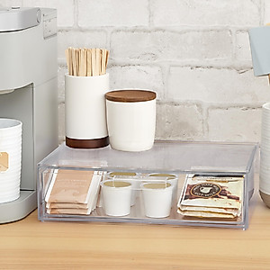 STORi Audrey Stackable Clear Plastic Organizer Drawer | 12-Inches Wide | Organize Eyeshadow Palettes, Cosmetics, and Beauty Supplies on a Vanity | Made in USA