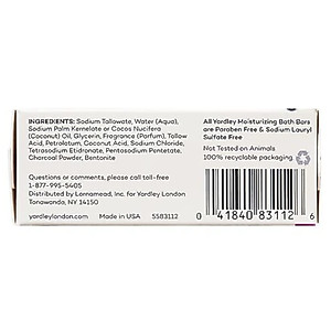 Yardley Activated Charcoal Bath Bar 4oz - 3 Pack