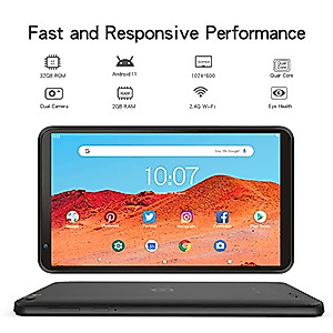 PRITOM 7 inch Tablet 32 GB -Android 11 Tablet PC with Quad Core Processor, HD IPS Display, Dual Camera, WiFi, Bluetooth, Tablet with Case, 2022