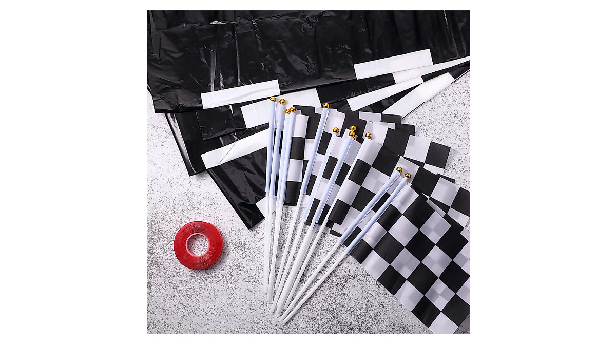Exciting 13ft Racetrack Mat & Racing Flags for Parties