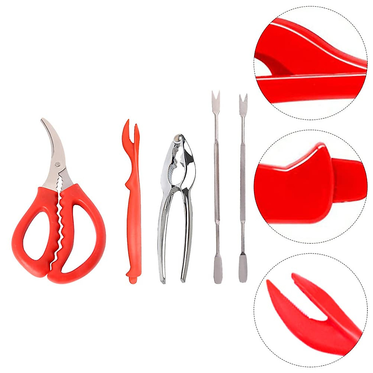 Hemoton 1 Set 8pcs Crab Eating Tool Lobster shellers Crab Leg Forks Lobster Picks Crab Tool Lobster Shell Opener Shrimp Lobster Utensils Seafood Utensils shelled Stainless Steel Appliance