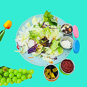 Wobye 4 Pack 2.4oz Reusable Salad Dressing Container To Go, Small Condiment Containers with Leakproof Silicone Lids Stainless Steel Sauce Cups for Condiments, Dips, Dressings & Lunch Box