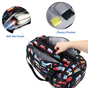 Kids Duffle Bag for Boys Girls Water Resistant Small Gym Bag Overnight Weekender Travel Tote with Shoe Compartment and Wet Pocket