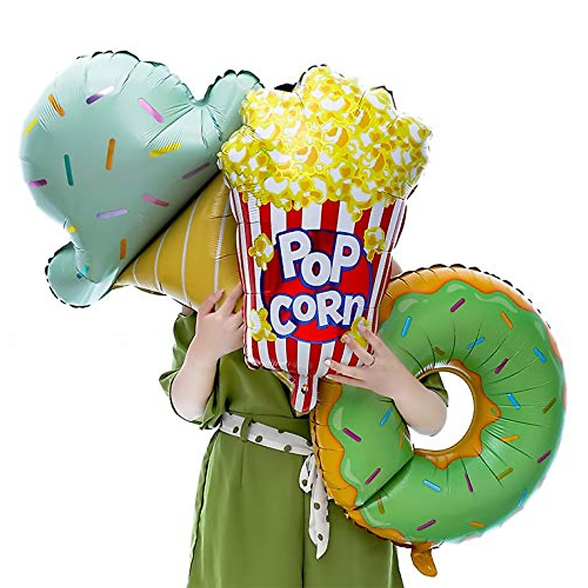 26 x 17 inch Popcorn Party Balloons Movie Popcorn Balloon Foil Party Balloon mylar balloon Movie Night Themed Party Decoration Balloons,10 pcs