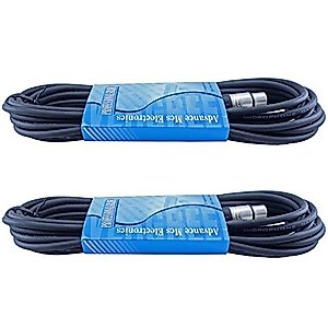MCSPROAUDIO 2 Pack 20 Foot Low Z Male to Female 3 Pin XLR Mic Microphone Cable