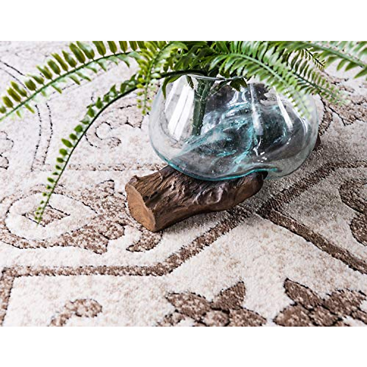 Unique Loom Rushmore Collection Classic Traditional White Tone-on-Tone Textured Intricate Design Area Rug (3' 0 x 9' 10 Runner, Tan/ Beige)
