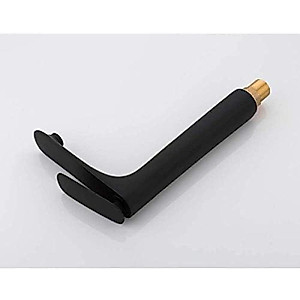 DREAMCAR Kitchen Taps Kitchen Tap Kitchen Tap Bathroom Faucet Black Solid Brass Bathroom Solid Basin Mixer Tap Hot & Cold Bath Single Handle Sink Waterfall Taps,Sink Faucet, cy-0110