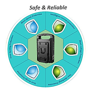 Dual Channel V-Mount/V Lock Battery Charger Compatible with All 14.4V/14.8V V-Mount Batteries,V-Mount Brick (Battery Not Included)