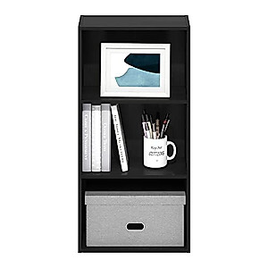 Furinno Luder 3-Tier Open Shelf Bookcase, Blackwood