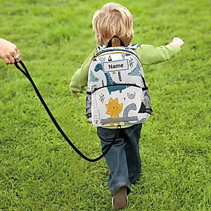 Custom Kid's Name Cute Toddler Backpack Personalized Dino in Scandinavian Style Mini Bag for Baby Girl Boy Age 3-7