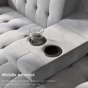 Sofa Bed, Convertible Couch with 2 Cup Holders and Removable Armrests, for Compact Living Space Apartment Dorm Office, 72 x 33.9 x 30.7 Inches, Gray