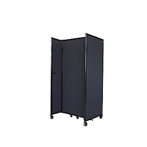 Versare Room Divider 360 Portable Wall Partition | Folding Panels | Large Freestanding Divider | Locking Wheels | Temporary Room Separator