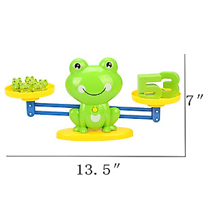 miYou STEM Math Toy Educational Balance Game and Counting Frog Set for School Kids Years 3 4 5 6 7