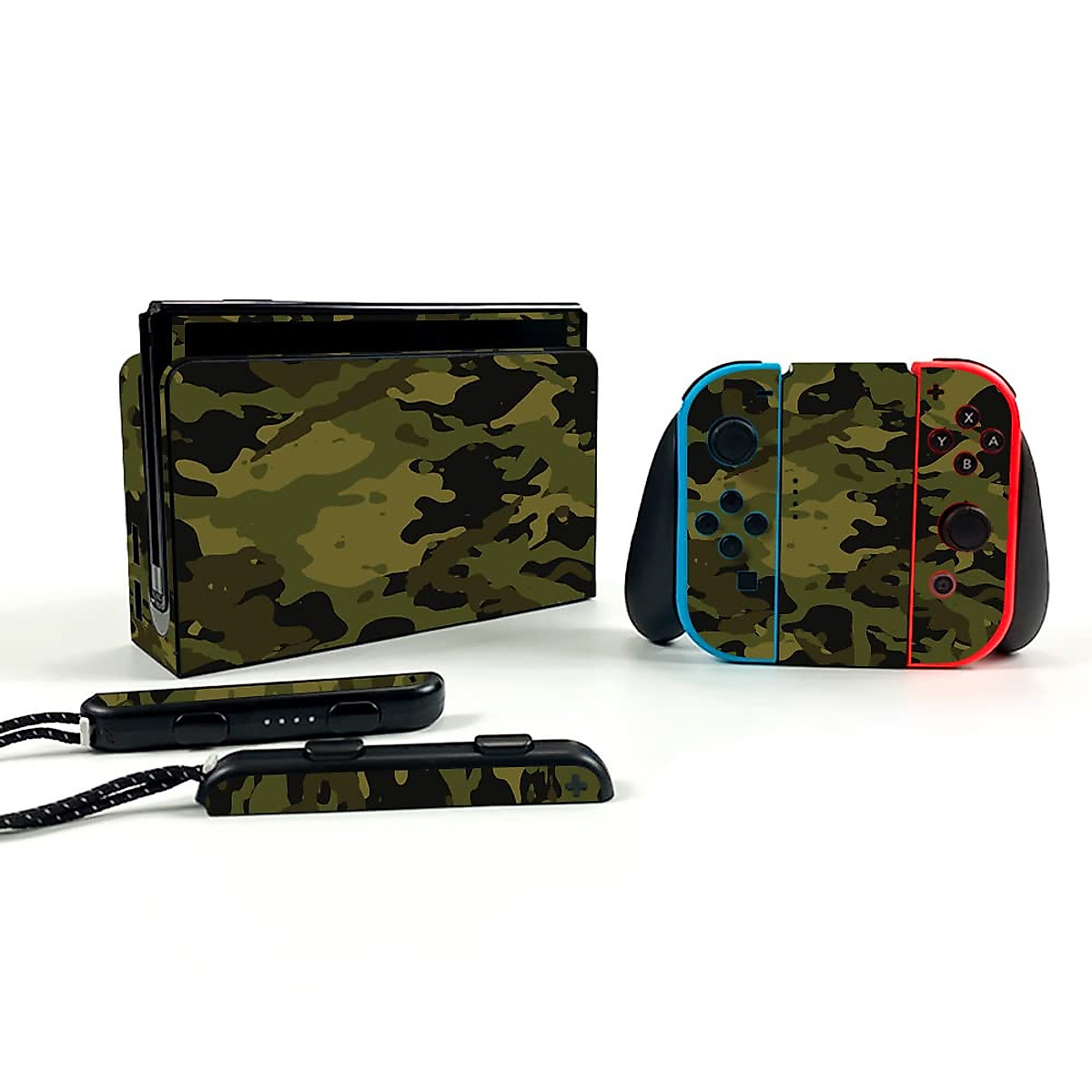 MightySkins Skin Compatible with Nintendo Switch OLED - Green Camouflage | Protective, Durable, and Unique Vinyl Decal wrap Cover | Easy to Apply, Remove and Change Style | Made in The USA