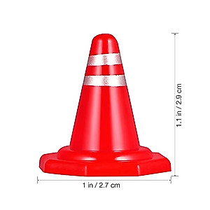 TOYANDONA 50Pcs Miniature Traffic Cones Road Construction Cones Kids, Plastic Traffic Signs Toys Children Educational Learning Toys Sand Table Ornaments