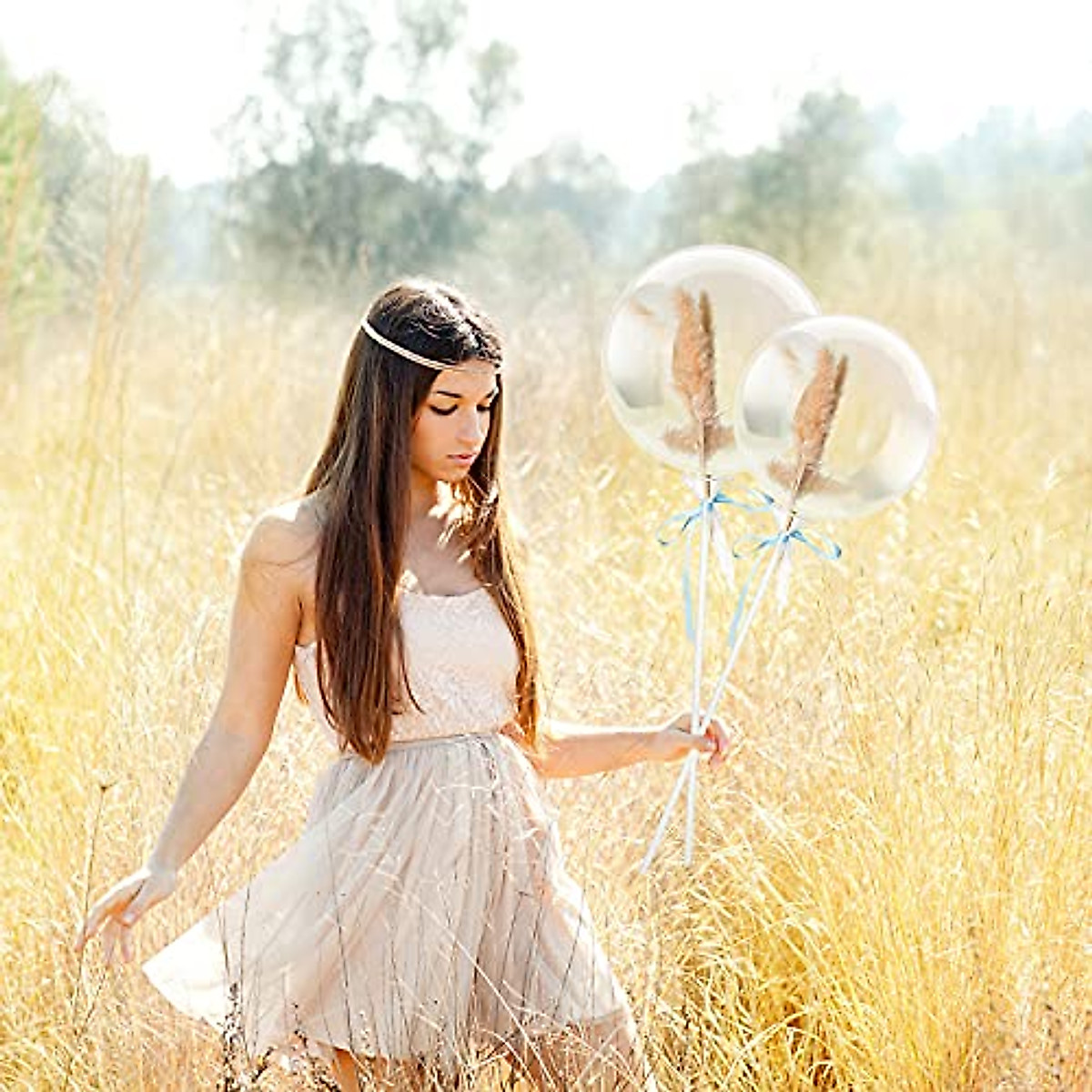 Bobo Balloon Sticks Clear Transparent Balloon Sticks Long Clear Balloon Holder with Cups for Balloons Birthday Valentine's Day Mother’s Day Graduation Wedding Anniversary decoration (25 Sets)