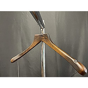 NAHANCO 17” Dark Wood Display Hanger with 16" Drop Bar, Gunmetal Clips - 12/Carton