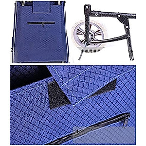 Shopping Trolley on Wheels Multi Function Shopping Cart High Capacity Steel Pipe Cart/Bag Car Luggage Cart/Collapsible Trolley Storage Hand Trucks,Red Wine ,