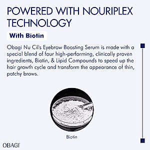 Obagi Nu-Cil Eyebrow Boosting Serum - Ultimate Eyebrow Growth Serum with Hyaluronic Acid - Dermatologist Approved Brow Serum for Thin, Patchy & Over-Tweezed Eyebrows - Fast Absorbing - 6ml
