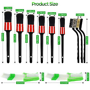 BEIJITA 11Pcs Car Cleaning Brushes,Auto Detailing Brushes Set for Cleaning Wheels, Car Interior Detailing Kit for Cars,Tire Brush,Chemical Guys, Exterior, Leather, Air Vents Car Detailing Kit