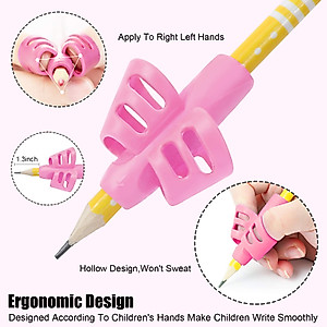 BUSHIBU Pencil Grips for Kids Handwriting, 4 Pcs Toddler Pencil Grippers, Pen Grips Trainer for Beginners Preschoolers Kindergarten Children
