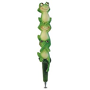 Planet Pens Three Wise Frogs Novelty Pen - Cute Fun & Unique Kids & Adults Ballpoint Pen, Colorful Animal Writing Pen Instrument School & Office Desk Decor
