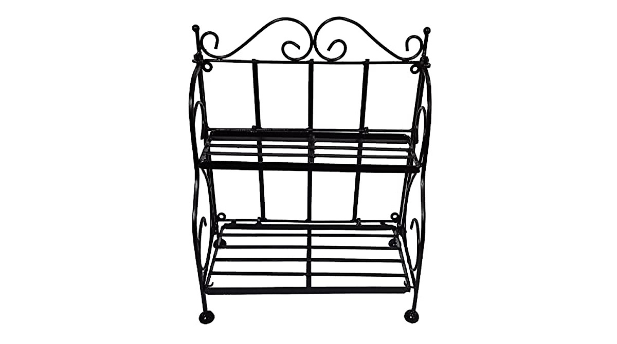 Purpledip 2-Tier Foldable Storage Rack for Kitchen & Bath