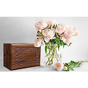 Bogati Hand Carved Rosewood Urn with Border Design (X-Large)