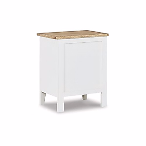 Signature Design by Ashley Gylesburg Farmhouse Accent Cabinet, End Table or Nightstand, 25" Tall, White