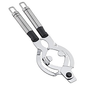 Leifheit Extra Wide Stainless Steel Lid and Jar Opener | Black and Silver, 11 x 5.75 x 0.25 inches