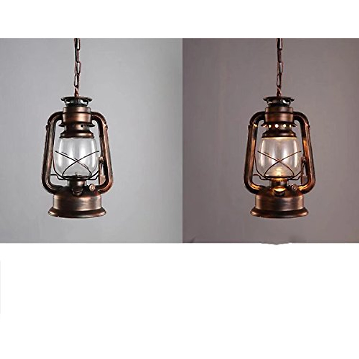 Retro Lanterne Pendant Lighting Metal Glass Shade Kerosene Ceiling Light Pendant Lamp