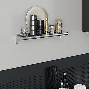 AmGood 6" X 30" Stainless Steel Wall Shelf | NSF | Metal Shelving | Garage, Laundry, Storage, Utility Room | Restaurant, Commercial Kitchen