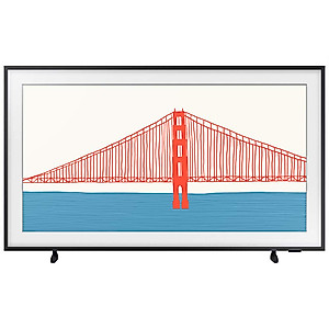 SAMSUNG QN55LS03AAFXZA 55 Inch The Frame QLED 4K Smart TV Bundle 55 inch The Frame Customizable Bezel Modern White