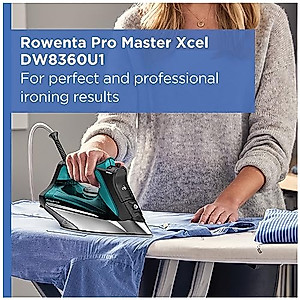 Rowenta, Iron, Pro Master Stainless Steel Soleplate Steam Iron for Clothes, 210 g/min, 400 Microsteam Holes, 1775 Watts, Auto-Off, Ironing, Green Clothes Iron, DW8360