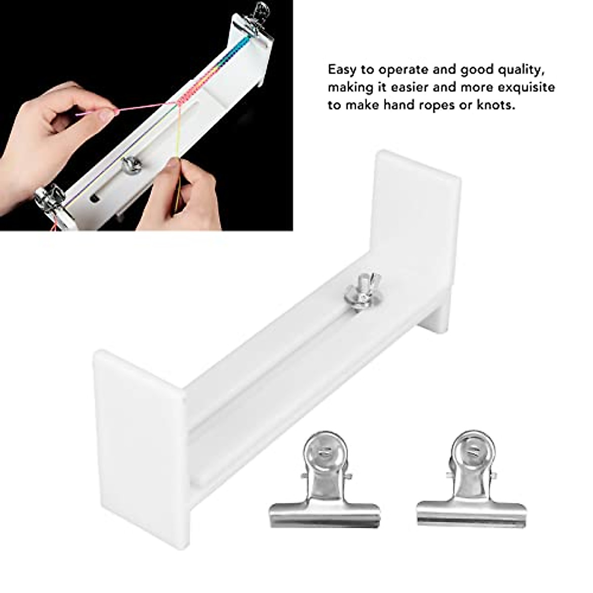 CHICIRIS Bracelet Jig, Plastic Bracelet Maker Adjustable Length Paracord Jig U Shape Bracelet Making Holder with Clamp for Wristband DIY Hand Knitting Braiding Twisting Crafting