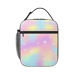 cuesr Tie Dye Lunch Box Kids Girls Boys Insulated Cooler Thermal Cute Lunch Bag Tote for School