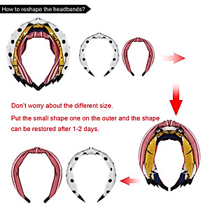 DRESHOW 4 Pack Boho Fashion Turban Headbands for Women Girls Flower Printed Plastic Head Band Vintage Cross Hair Accessories