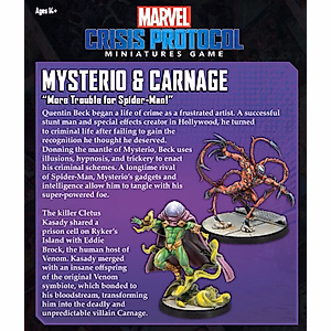 Marvel: Crisis Protocol Carnage and Mysterio Character Pack - Unleash Chaos and Illusions! Tabletop Superhero Game, Ages 14+, 2 Players, 90 Minute Playtime, Made by Atomic Mass Games