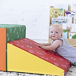 ECR4Kids SoftZone Single Tunnel Climber, Toddler Playset, Assorted, 3-Piece