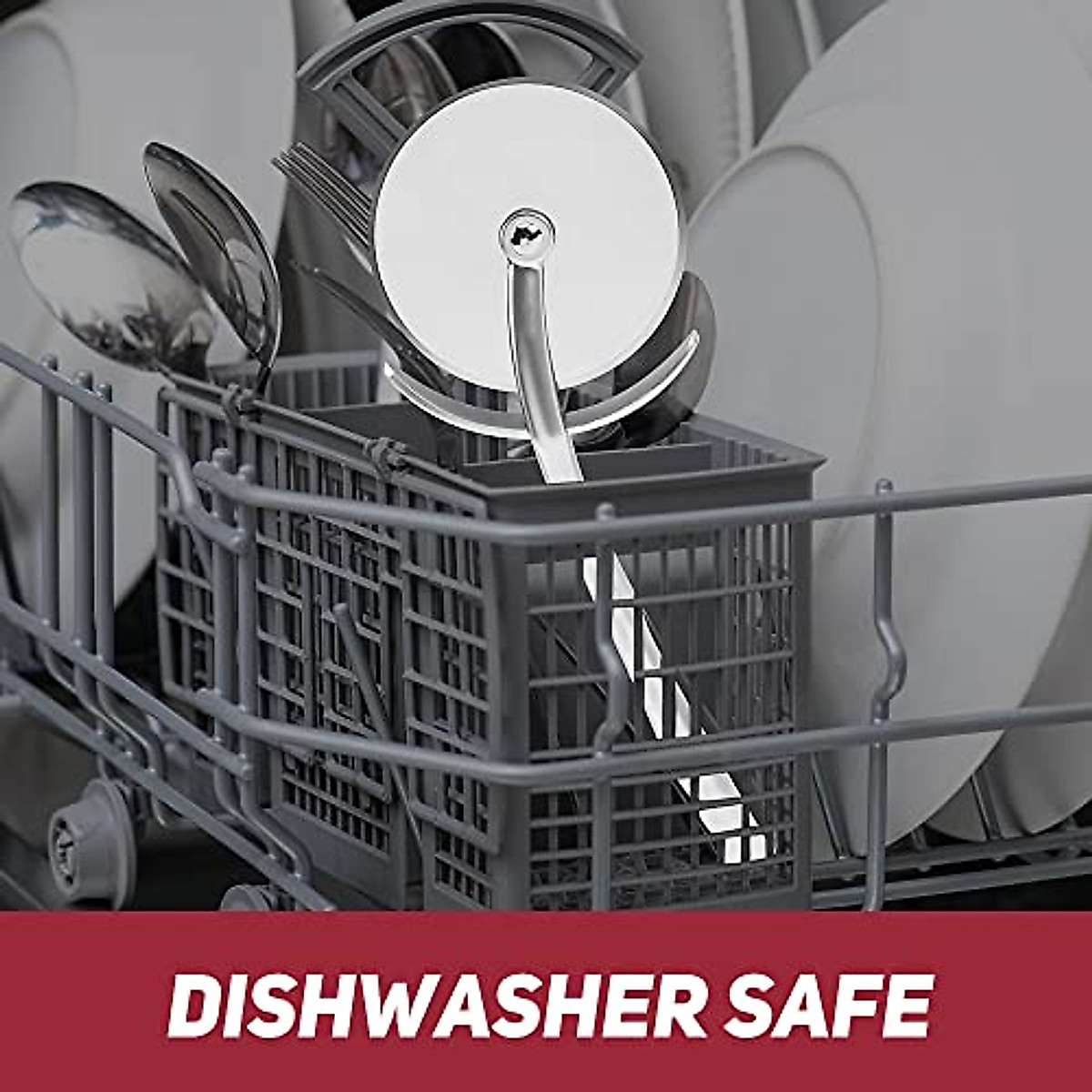 YNNICO Pizza Cutter with Ergonomic Handle, Stainless Steel Pizza Wheel Easy to Cut and Clean, Super Sharp Pizza Slicer, Dishwasher Safe