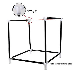 uxcell Shoe Rack Accessories Connectors, 16mm Inner Diameter for Repair Assembled Wardrobe 3 Way, Replacement of Parts 15 Pcs