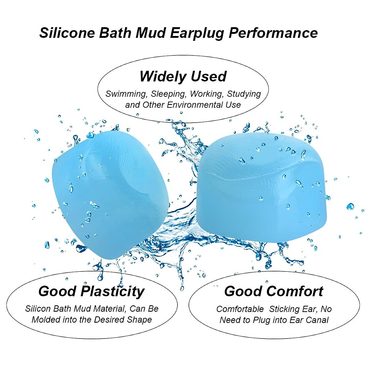 3+2 Pairs Reusable Super Soft Silicone Earplugs, Comfortable Ear Plugs That can Quickly Eliminate Noise, Suitable for Swimming, Sleeping, Snoring, Working, Studying, Loud Noise