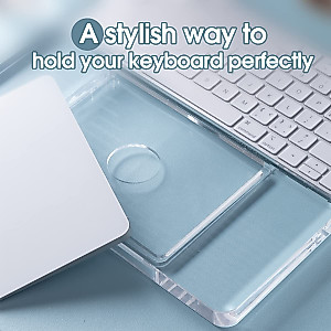 Pikioraz 2 in 1 Tray for Apple Magic Keyboard and Magic Trackpad, Keyboard/Touchpad Stand Holder for Tidy Desktop, Stylish Clear Acrylic