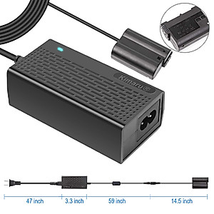 Kimaru EH-5b AC Power Adapter EP-5B DC Coupler EN-EL15 Dummy Battery Kit for Nikon D7500 D7200 D7000 D7100 Z6 Z7 D750 D780 D800 D600 Z5 D500 Z6II Z7II Z8 D810 D610 D800E D810A D850 1V1 Cameras.