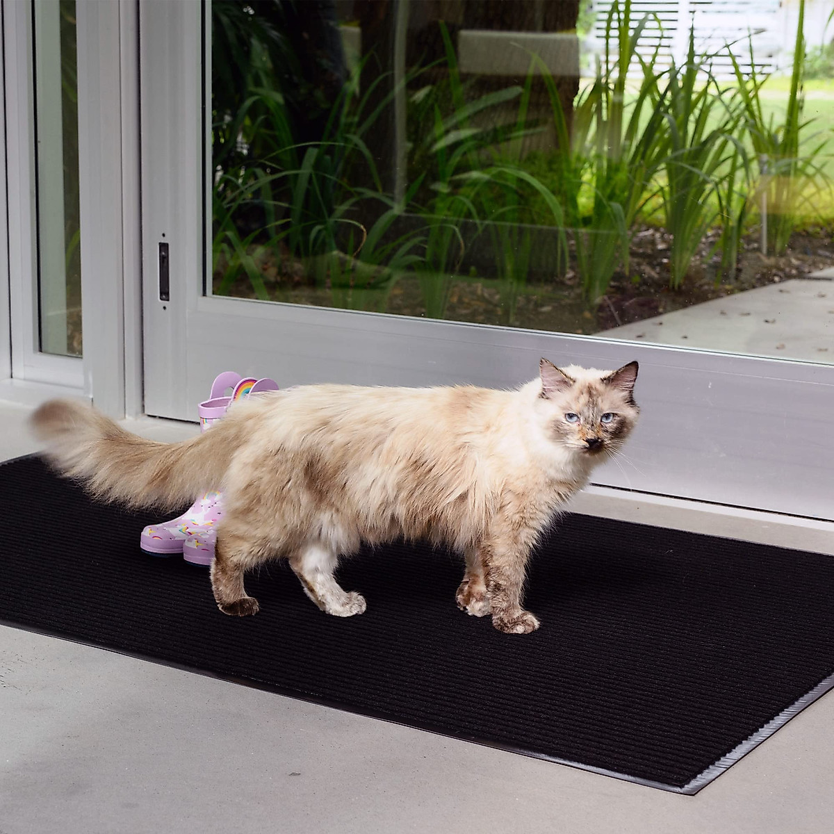 UNIMAT 4x6 (48"x 72") Dual Ribbed Outdoor-Indoor Doormat with Waterproof Black Rubber Backing - Stylish Welcome Mat, Perfect for Home, Office, and Kitchen Entrances