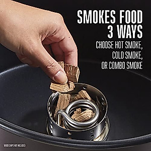 WESTON BRANDS 2-in-1 Indoor Electric Smoker & Programmable Slow Cooker, 6 Quart, With 3-Tier Smoking Rack for Meat, Cheese and More, Dishwasher Safe Crock, Temperature Probe, Black (03-2500-W)